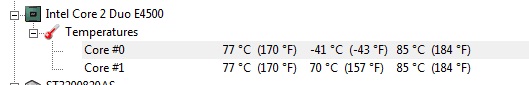 CPU Temperature 70-85deg C